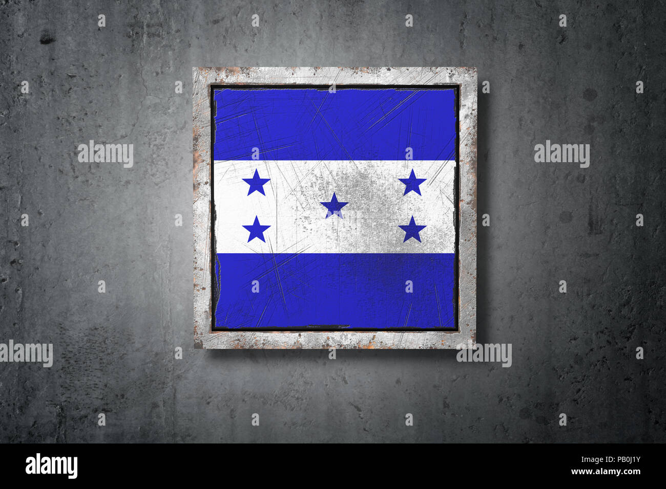 3d rendering of an old Honduras flag in a concrete wall Stock Photo - Alamy