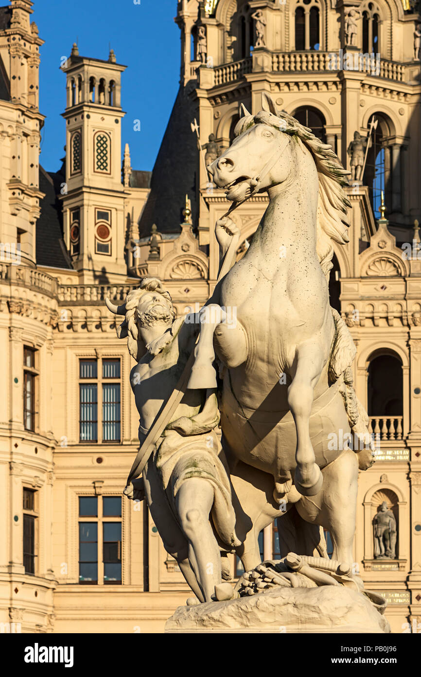 Obotrite tames his horse, sculpture by Christian Genschow circa 1873 ...