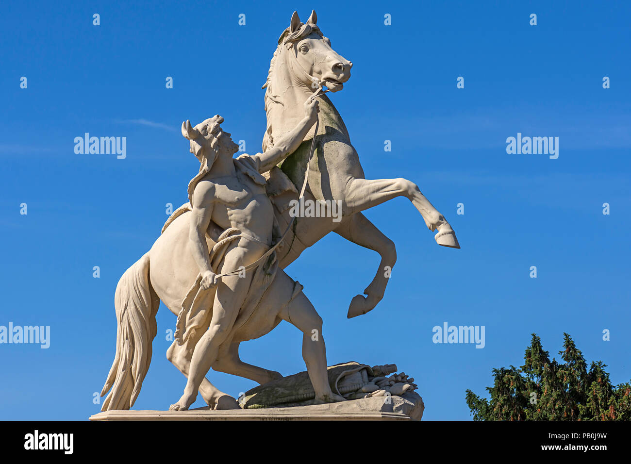 Obotrite tames his horse, sculpture by Christian Genschow about 1873 ...