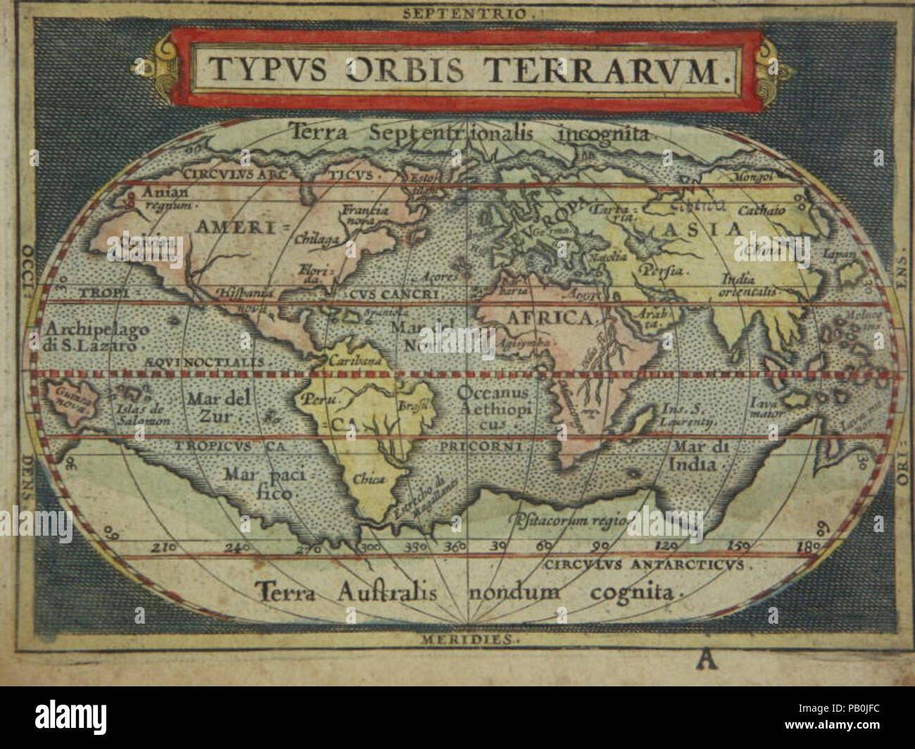 A world map (1598 Stock Photo - Alamy