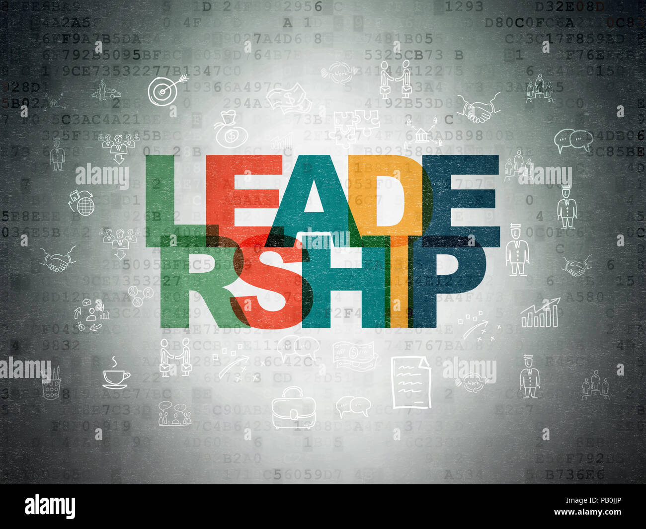 Business concept: Leadership on Digital Data Paper background Stock ...