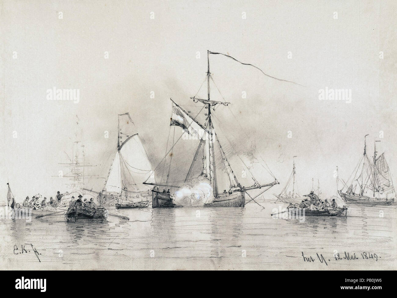 Koster Everhardus - Het Ij Op 12 Mei 1849. Kroning Van Willem III Stock ...