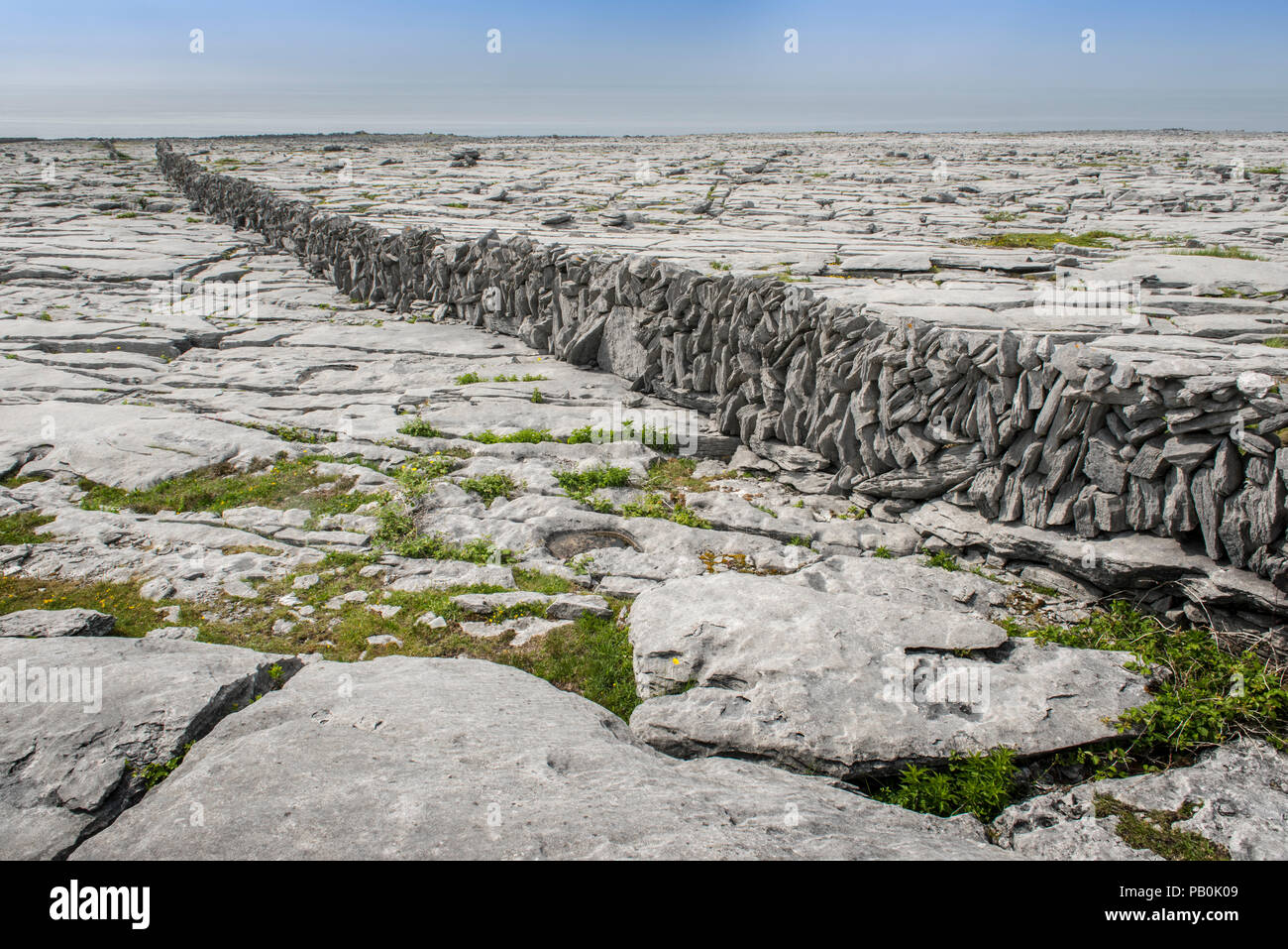 Limestone Drywall, Burren-Karst Landscape, Ballyvaughan, County Clare ...