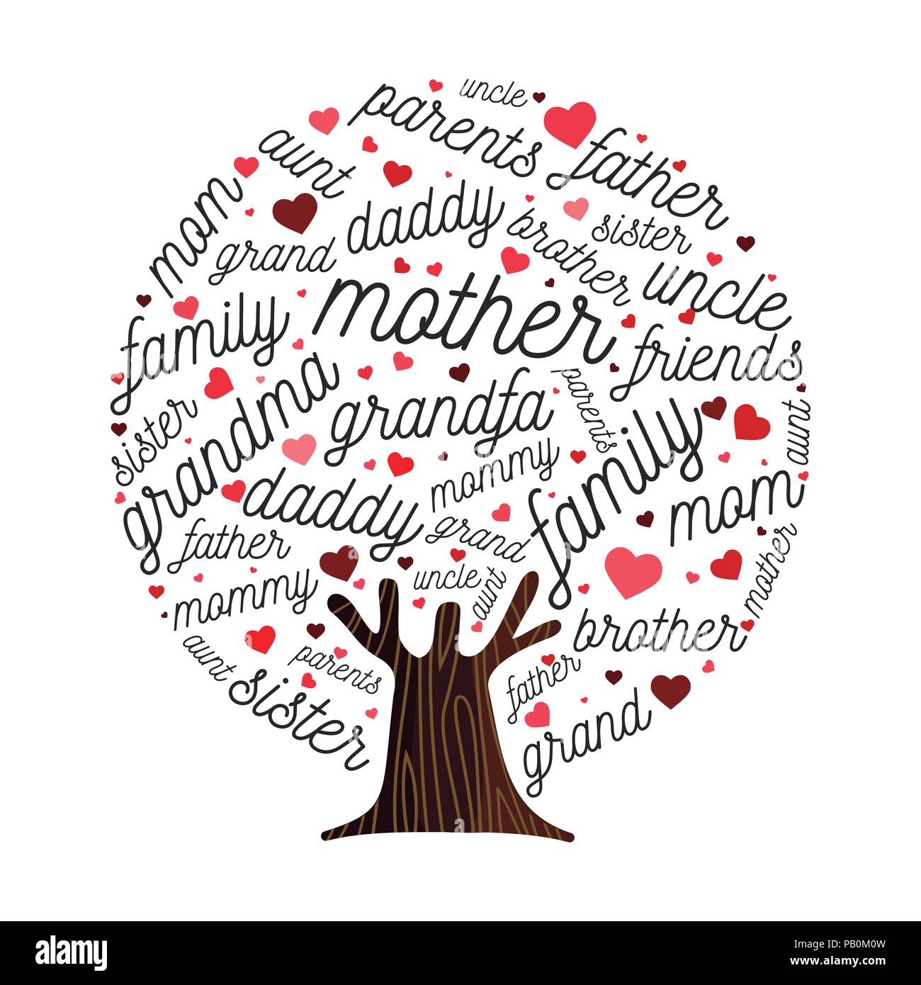 Dad text heart shape Stock Vector Images - Alamy