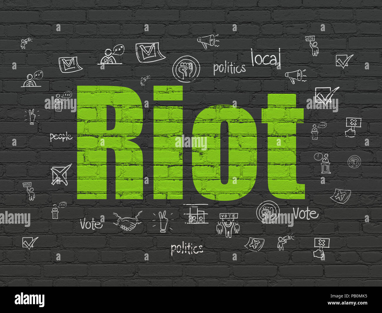 Politics concept: Riot on wall background Stock Photo - Alamy