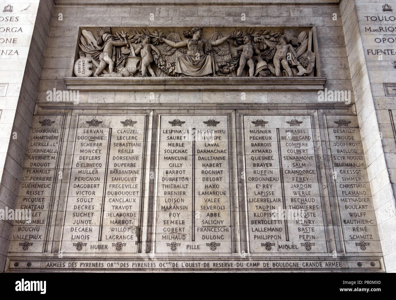 Names of the military leaders of the French Revolution & Empire. Arc de ...