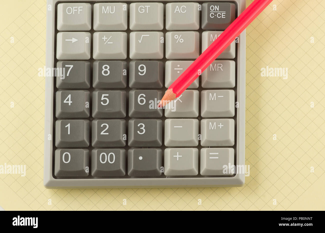 gray digital calculator for calculations close-up on background Stock ...