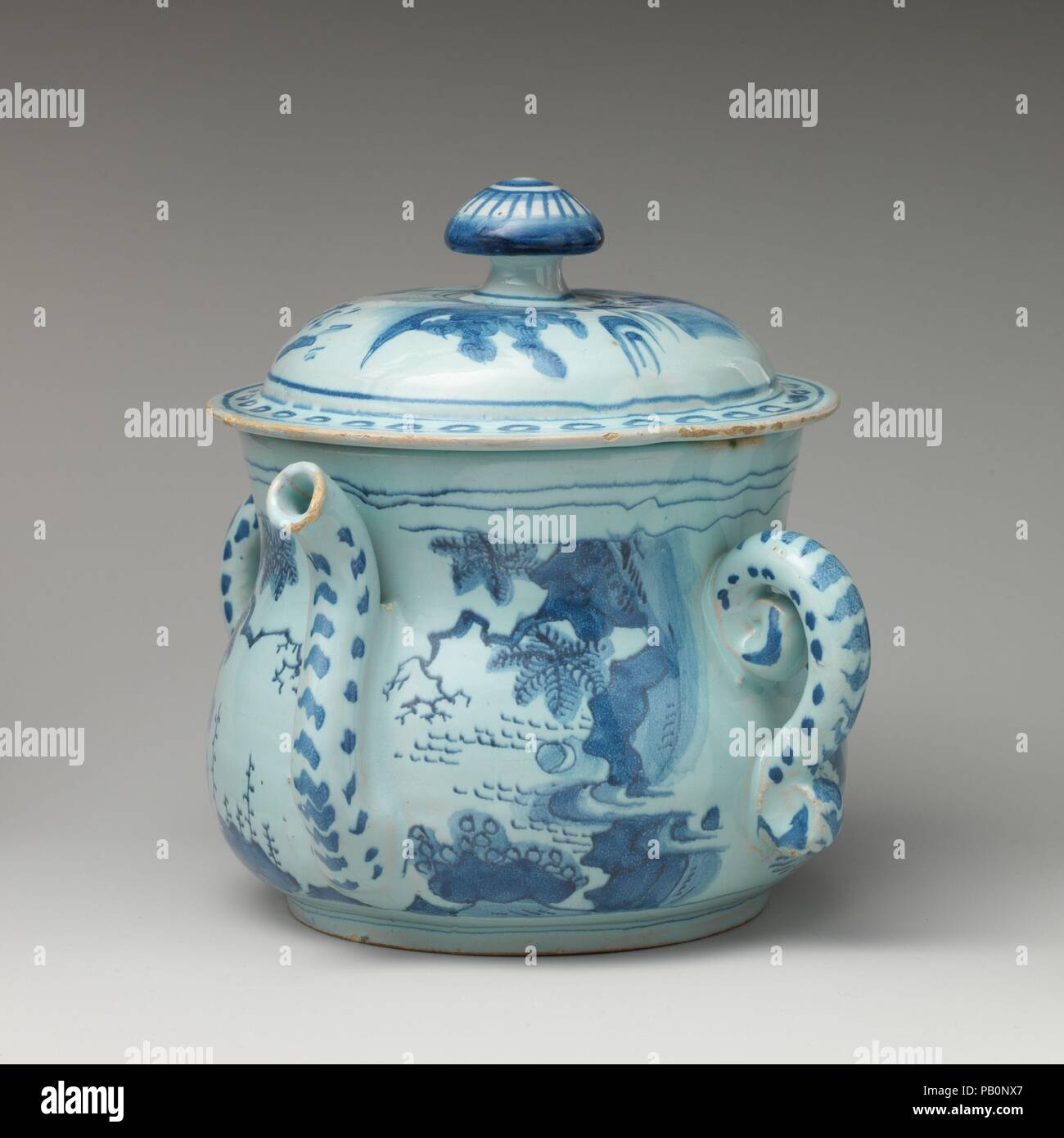 Posset pot with cover. Culture: British, Bristol. Dimensions: Height: 7 ...