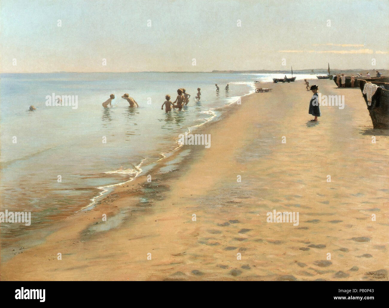 Kroyer Peder Severin - Summer Day at the South Beach of Skagen Stock ...