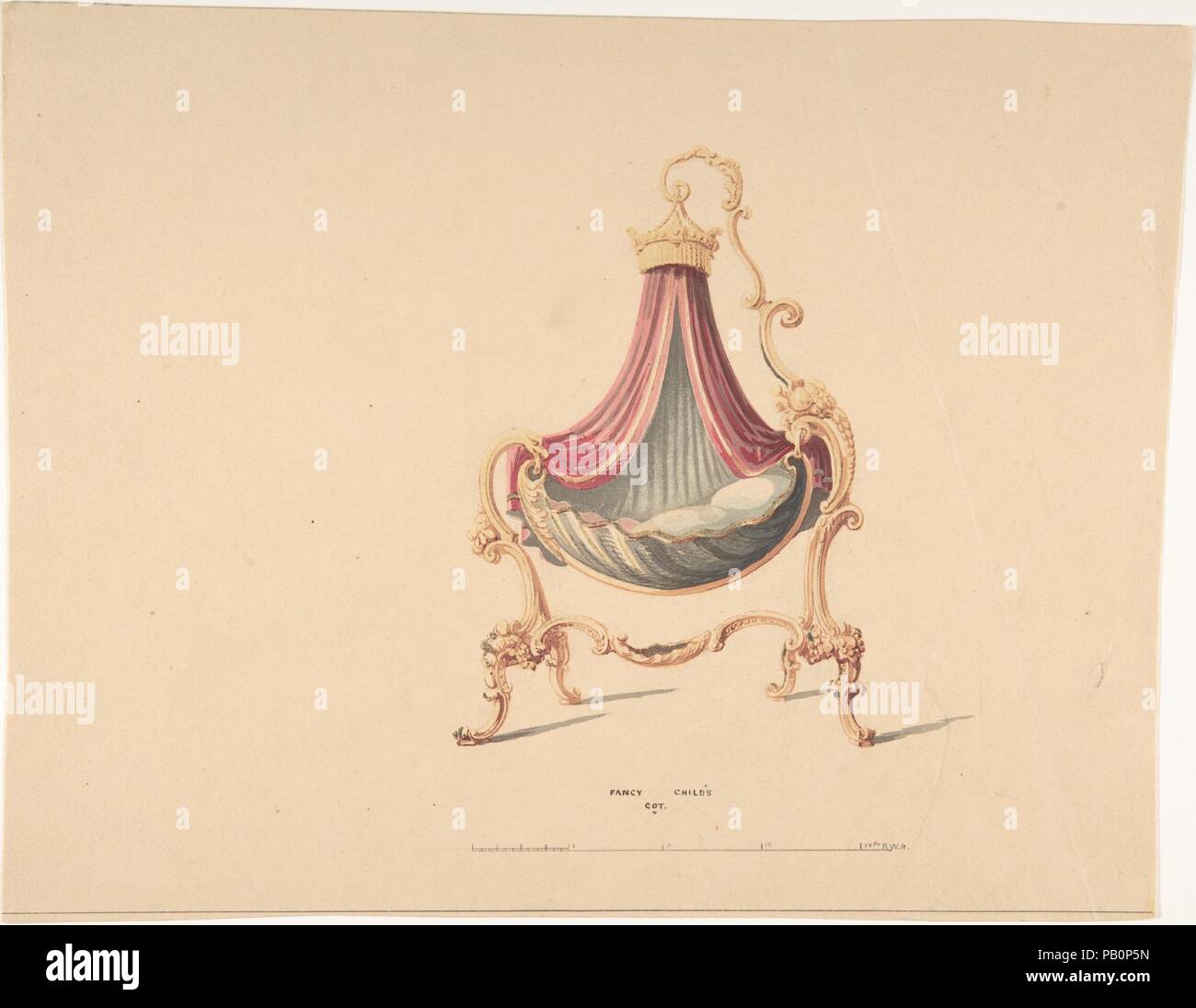 Design for Fancy Child's Cot. Artist: Robert William Hume (British ...