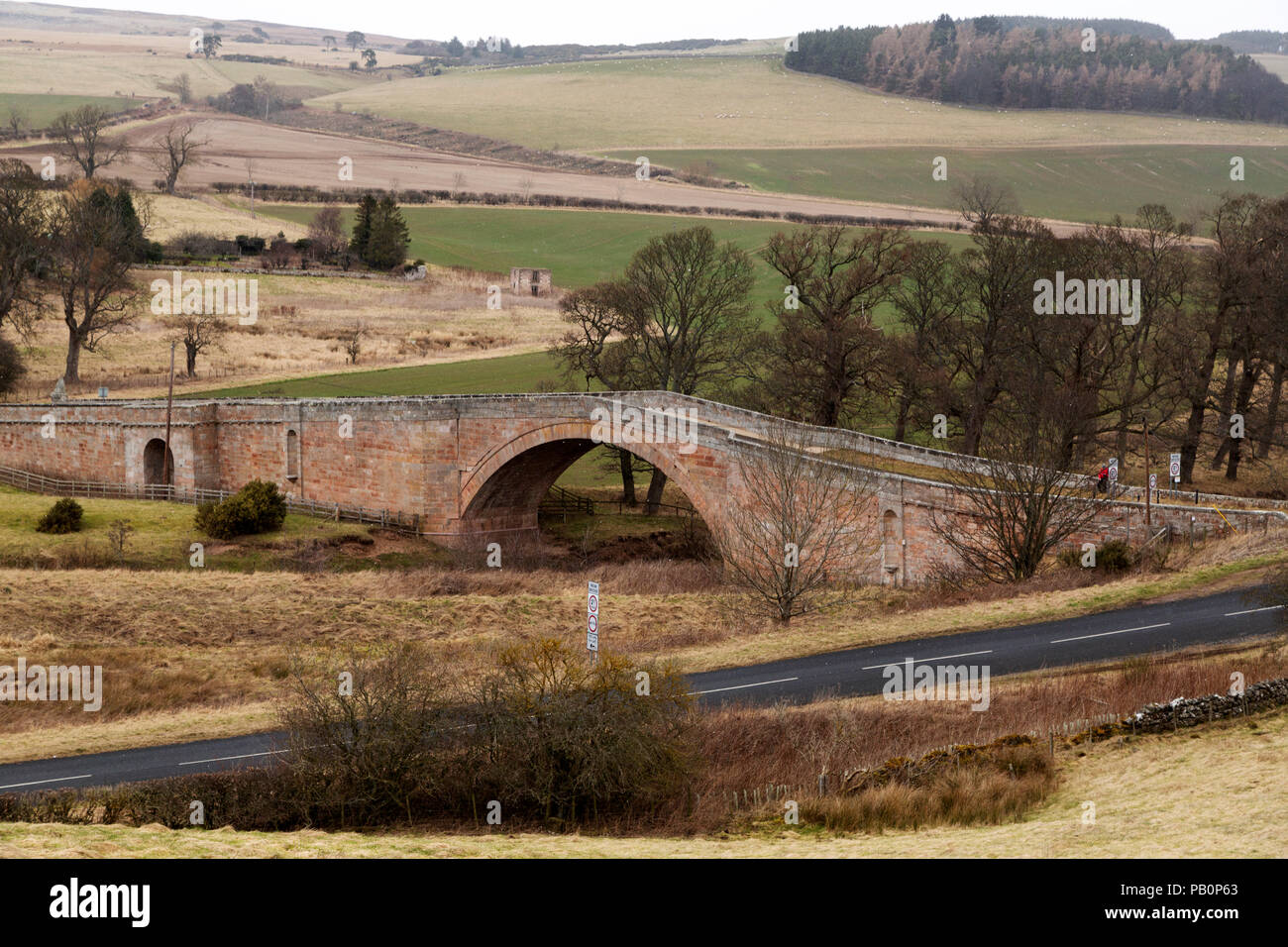 Weetwood Bridge in the countryside of Northumberland, England. The ...