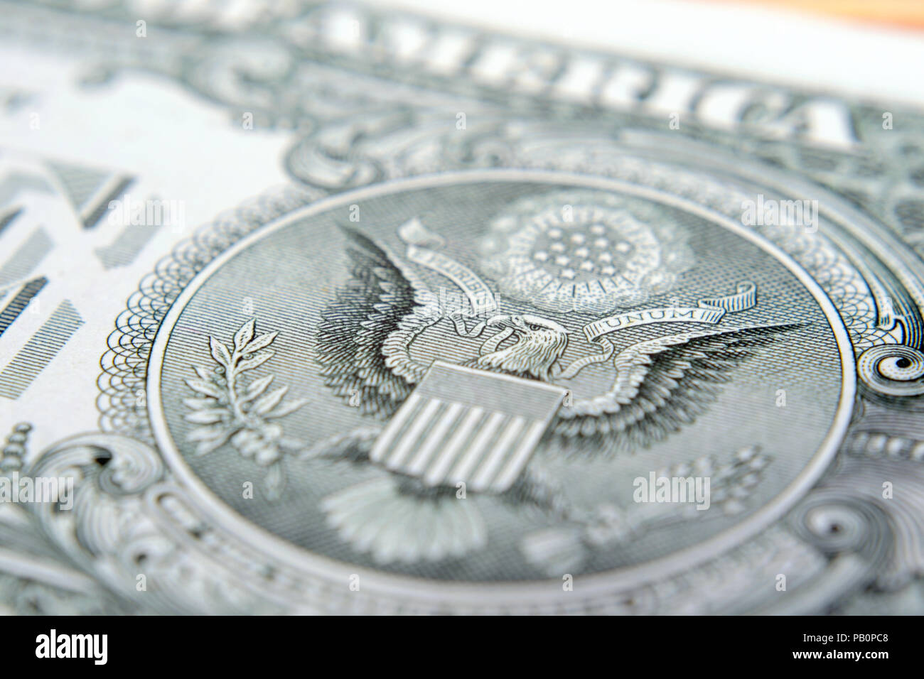 Fragment of the reverse side of one dollar bill Stock Photo - Alamy