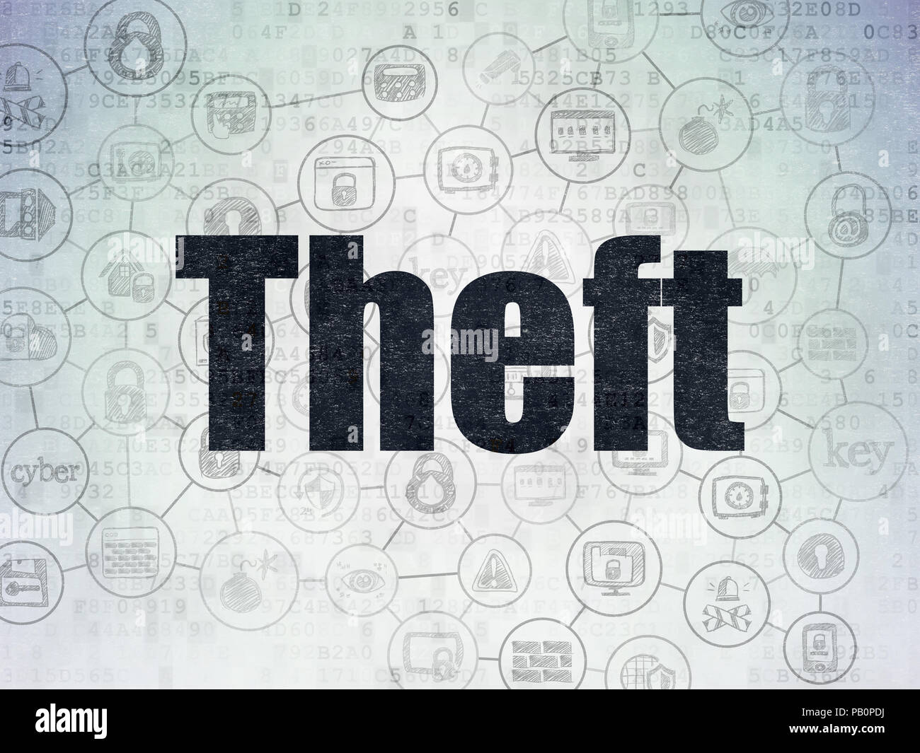 Security concept: Theft on Digital Data Paper background Stock Photo ...