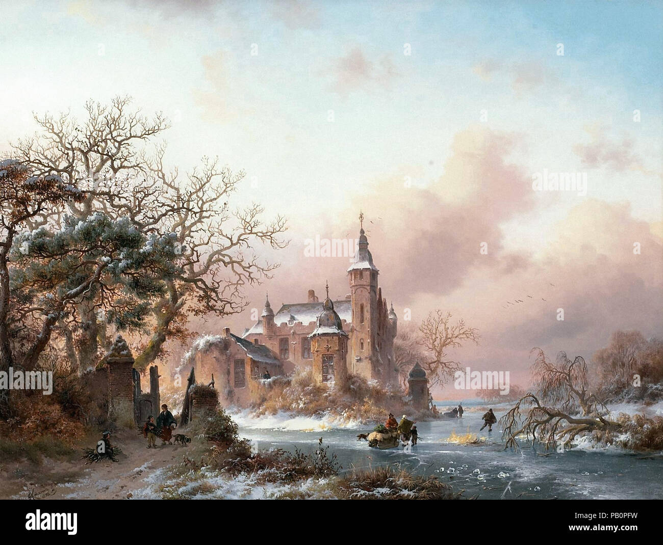 Kruseman Frederik Marinus - a Winter Afternoon 1 Stock Photo - Alamy