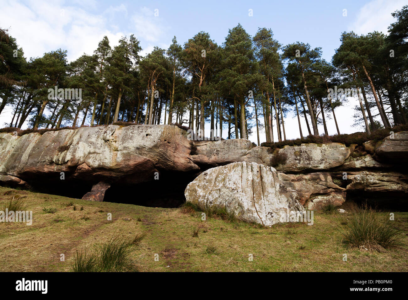 St Cuthbert's Cave on St Cuthbert's Way, a footpath in the countryside ...