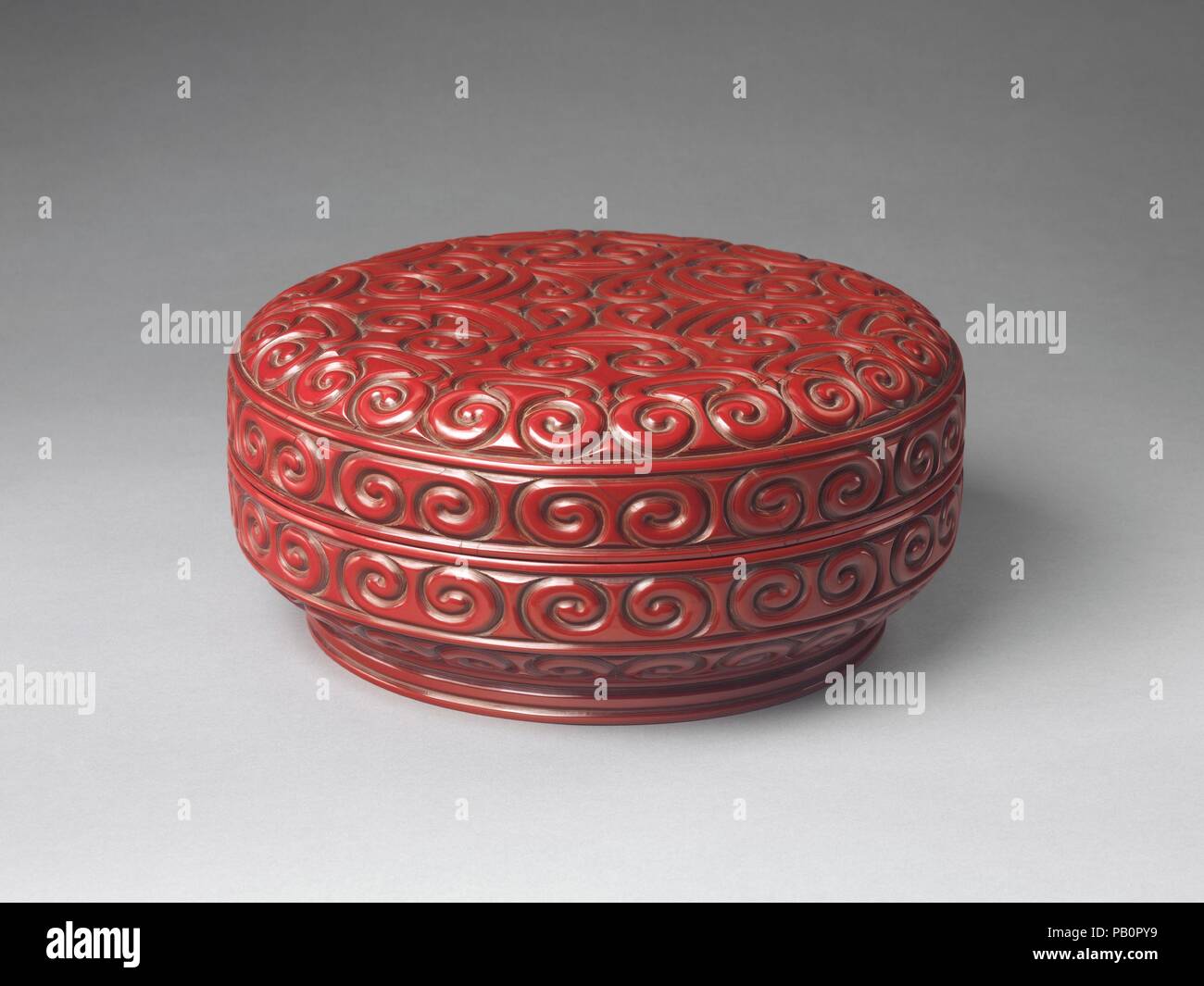 Box with pommel scroll design. Culture: China. Dimensions: H. 5 3/4 in ...