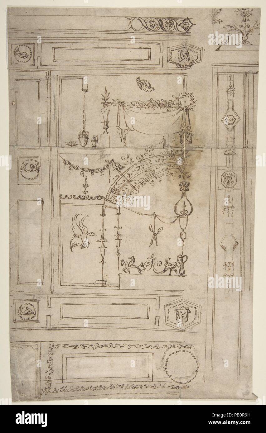 Design for Grotesque Wall Decoration. Artist: Attributed to Perino del ...