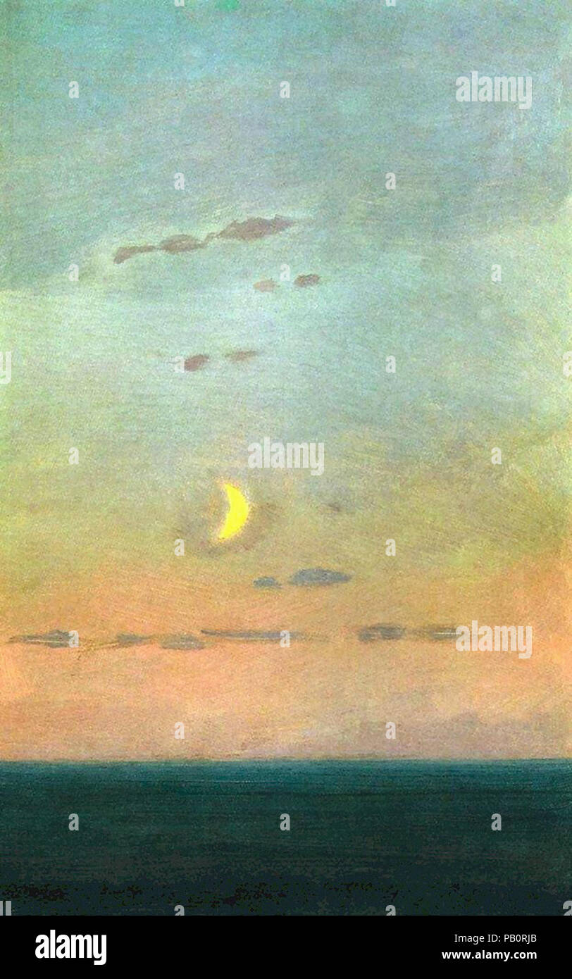 Kuindzhi Arkhip - Crescent Moon with Sunset Stock Photo - Alamy
