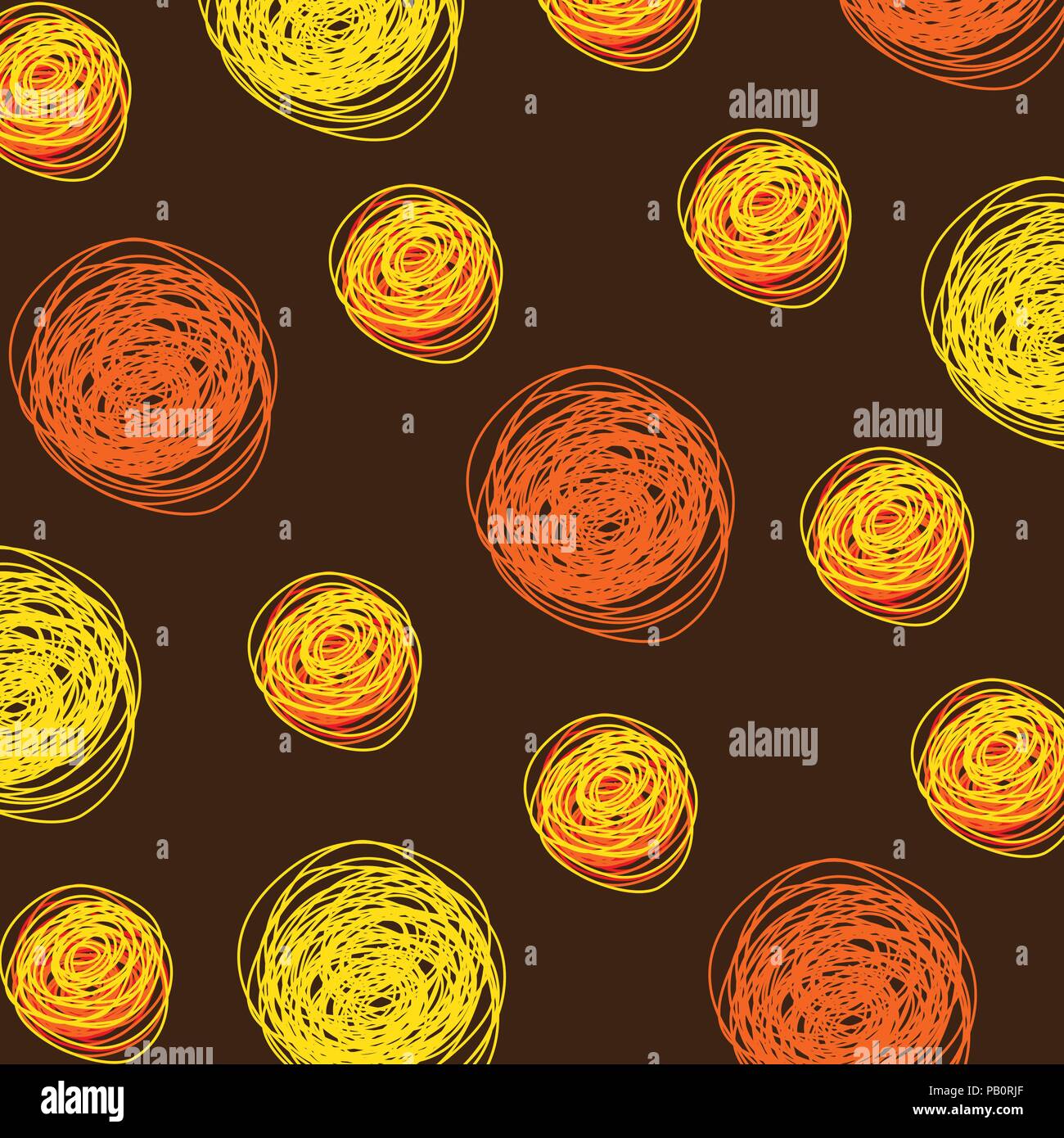 Abstract Background Vector With Round Doodles Pattern - Design in ...