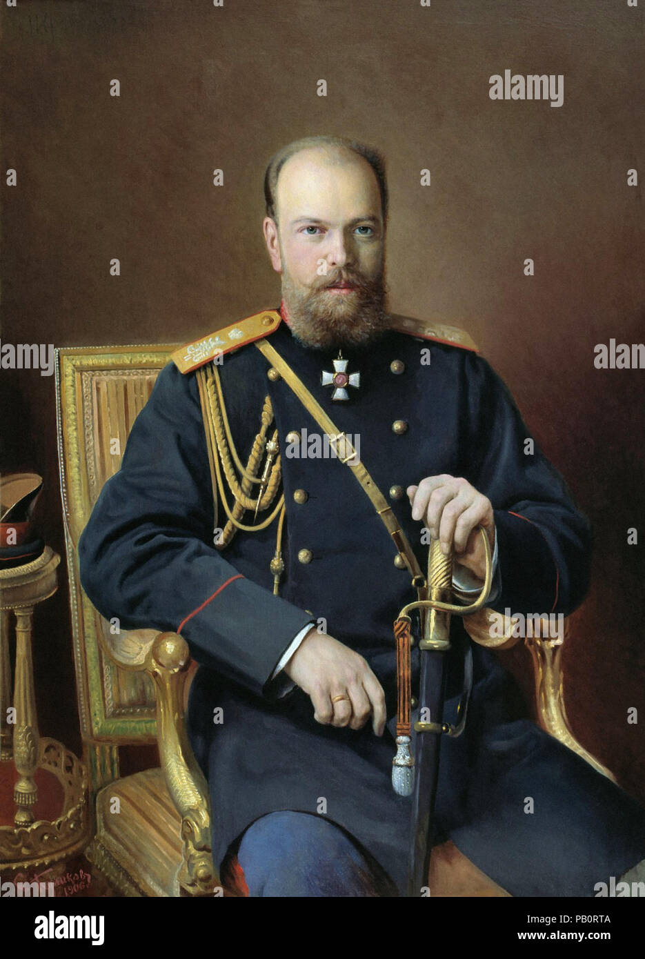 Kulikov Ivan Semionovich - Portrait of Aleksander III.Jpg Stock Photo ...