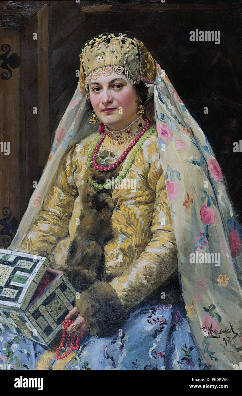 Kulikov Ivan Semionovich - Portrait of the Artist's Wife Stock Photo ...
