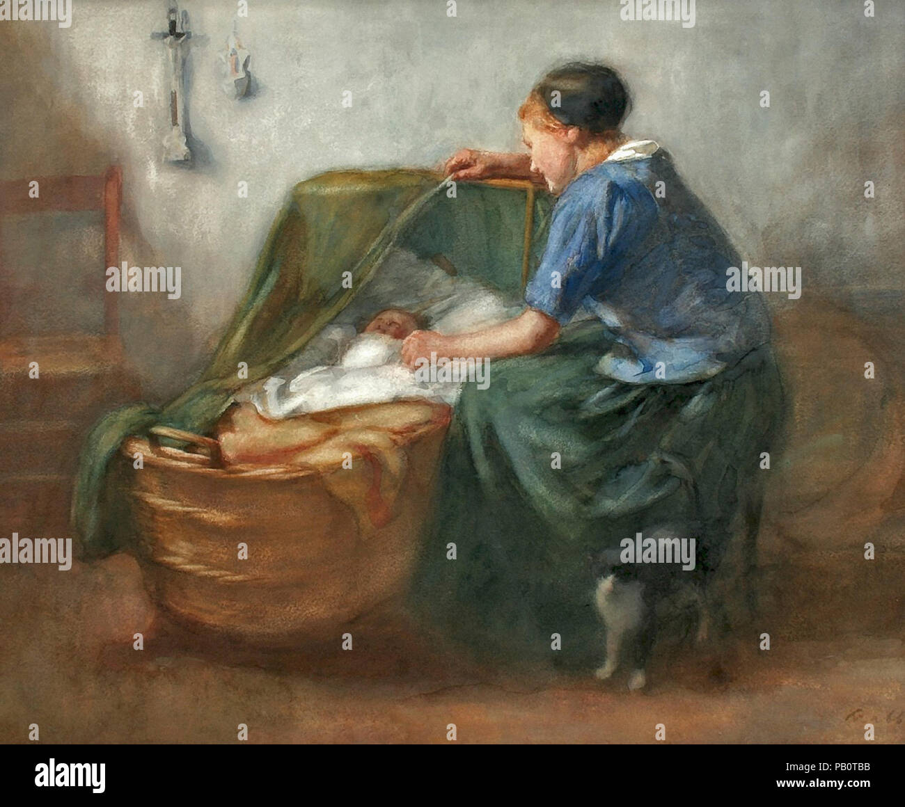 Krabbe Hendrik Maarten - Lullaby Mother and Child in an Interior Stock ...