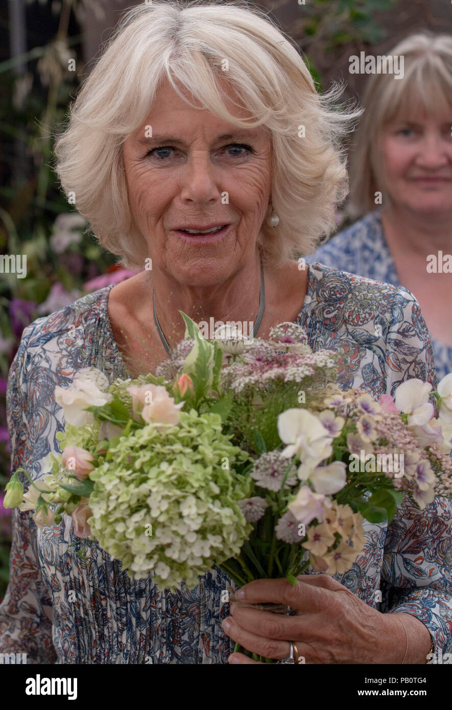 The Duchess of Cornwall during a visit to the Sandringham Flower Show ...