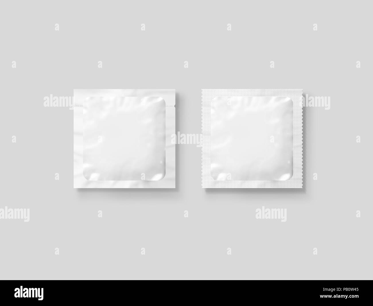 Blank small plastic packet design mockup, isolated, 3d illustration ...