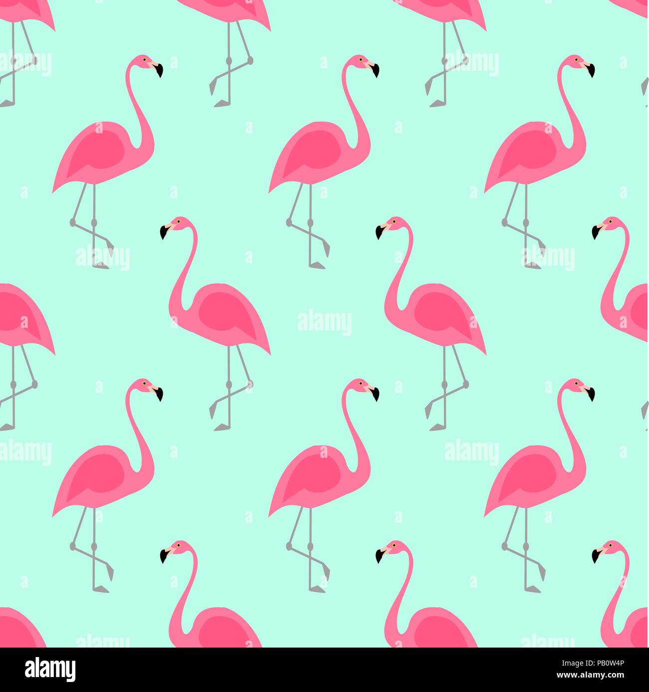 Flamingo seamless pattern on mint green background. Pink flamingo ... Flamingo seamless pattern on mint green background. Pink flamingo ...