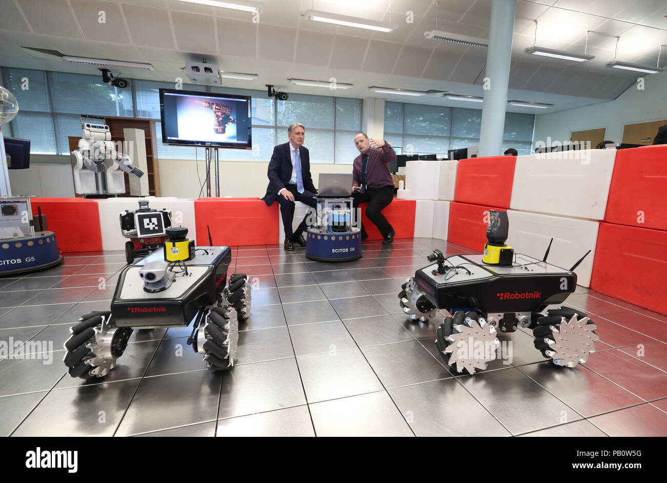 Chancellor of the Exchequer Philip Hammond (left) is shown Robotnik ...
