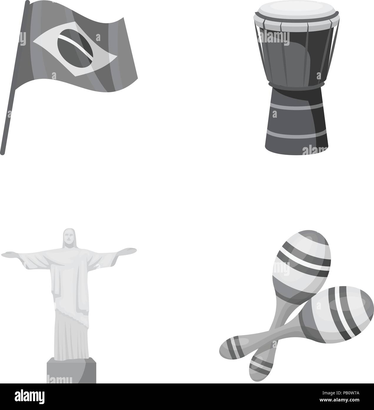 Country Brazil cartoon icons in set collection for design. Travel and ...