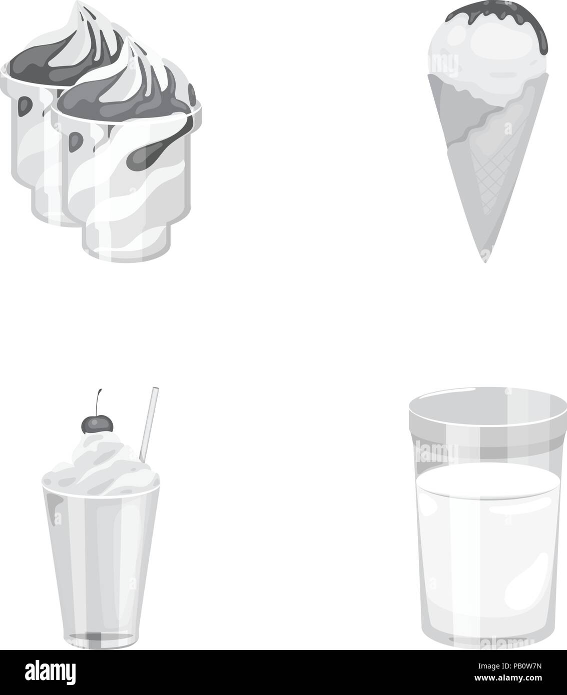 Milk product cartoon icons in set collection for design.Milk and food ...