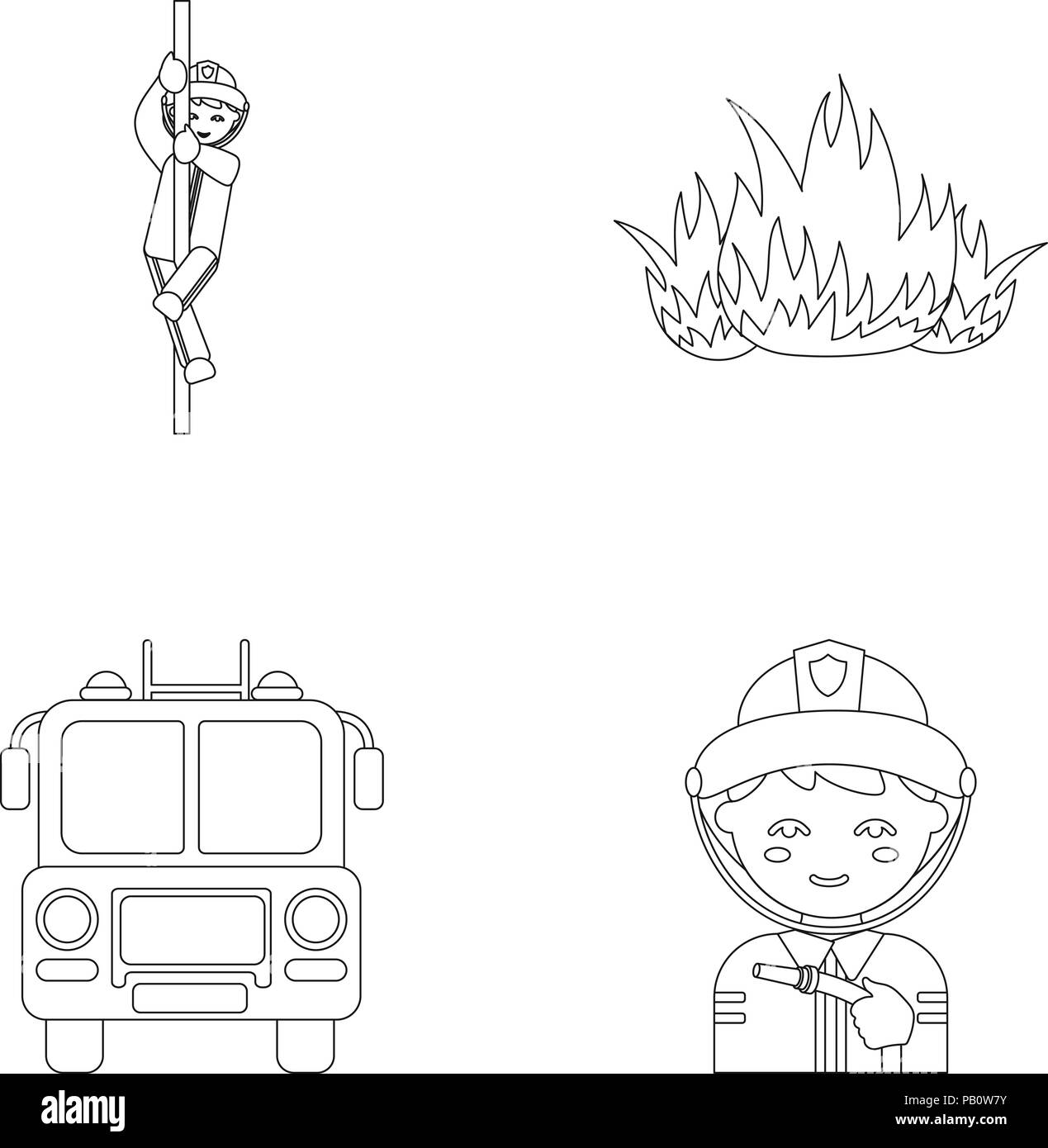 collection,department,fire,fire truck,fireman,flame,hero,icon ...