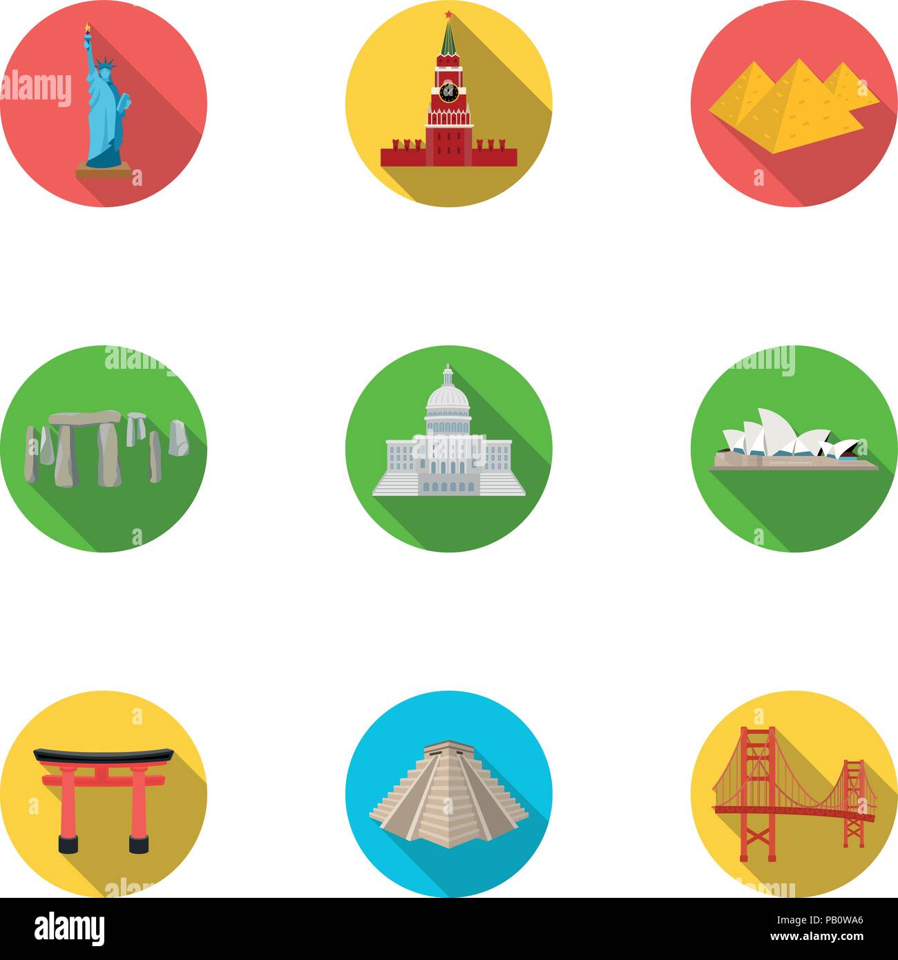 Sights of the countries of the world. Famous buildings and monuments of ...