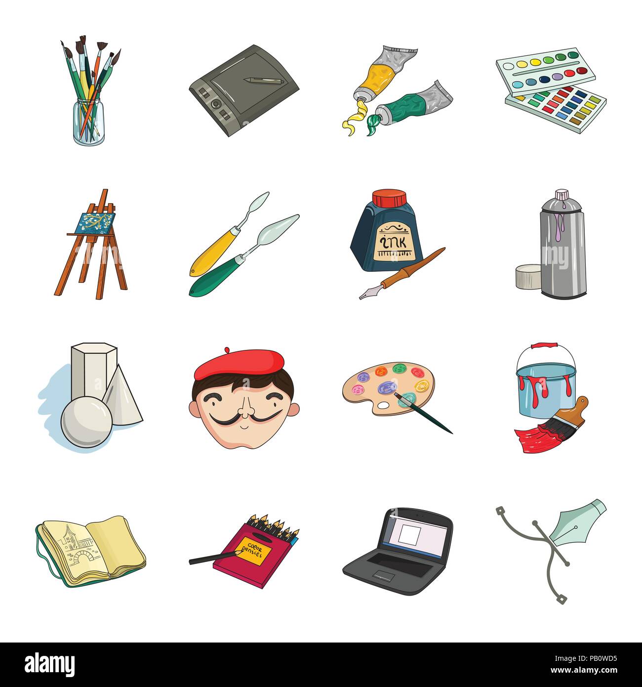 accessory,art,artist,box,bucket,cartoon,collection,colored,design ...