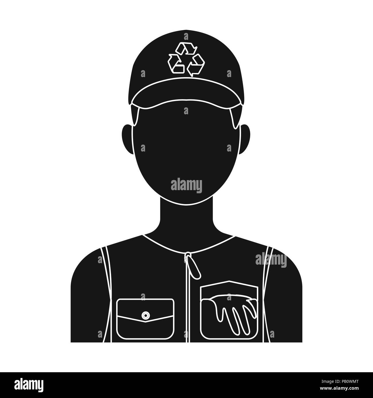 Waste collector icon in black style isolated on white background. Trash ...