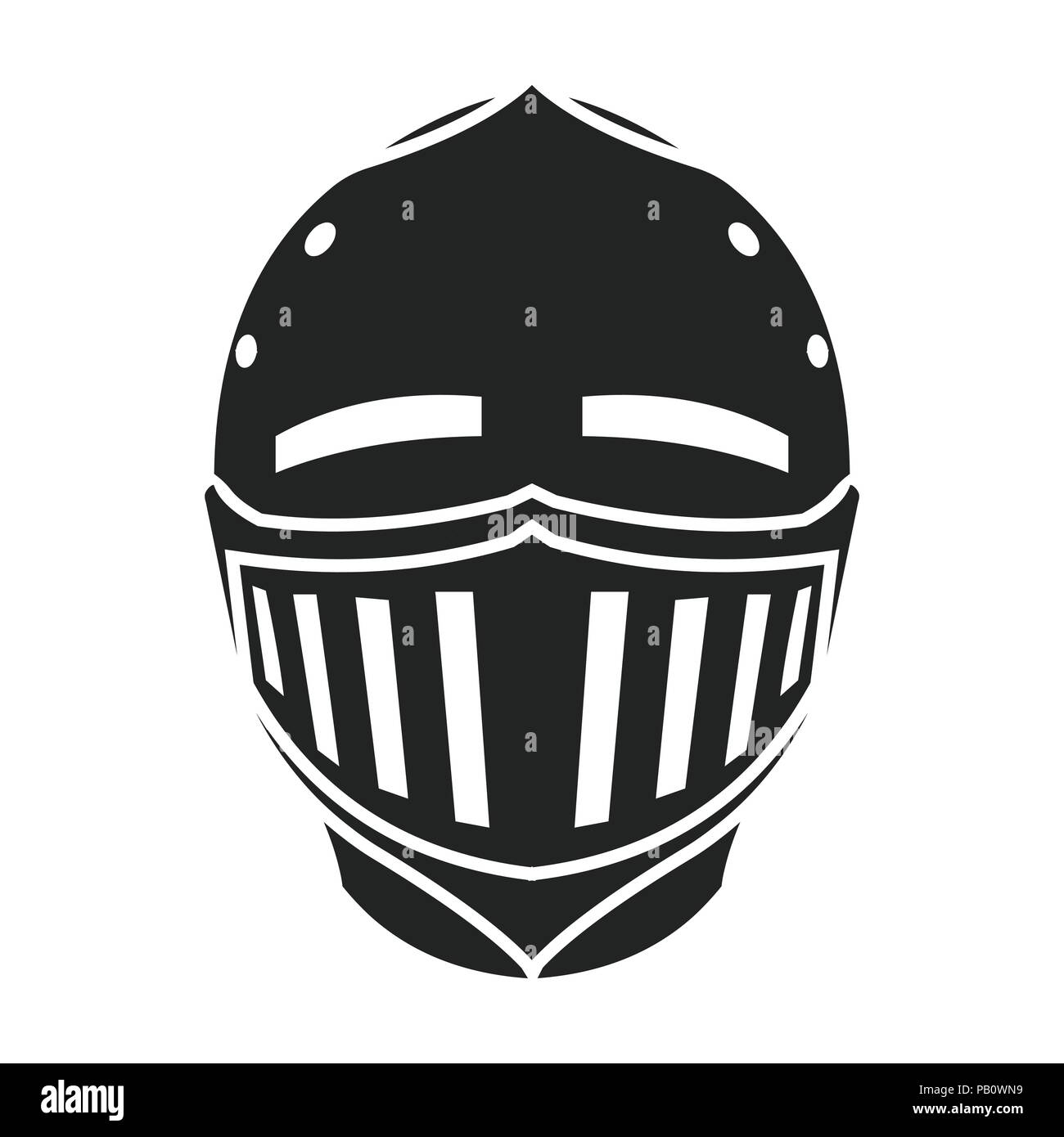 Medieval helmet icon in black style isolated on white background ...