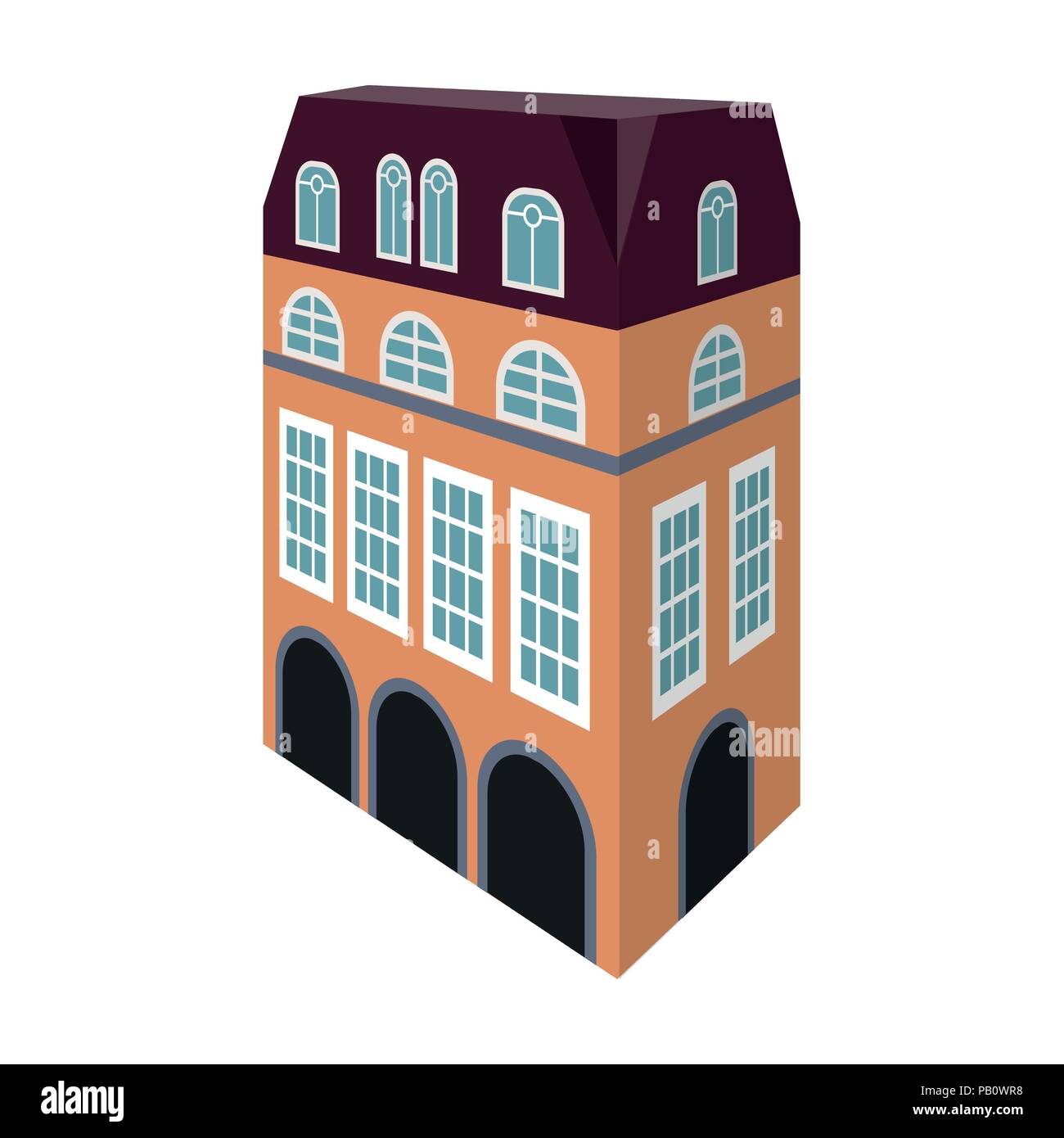 Typical English house. Architecture of the house single icon in cartoon ...