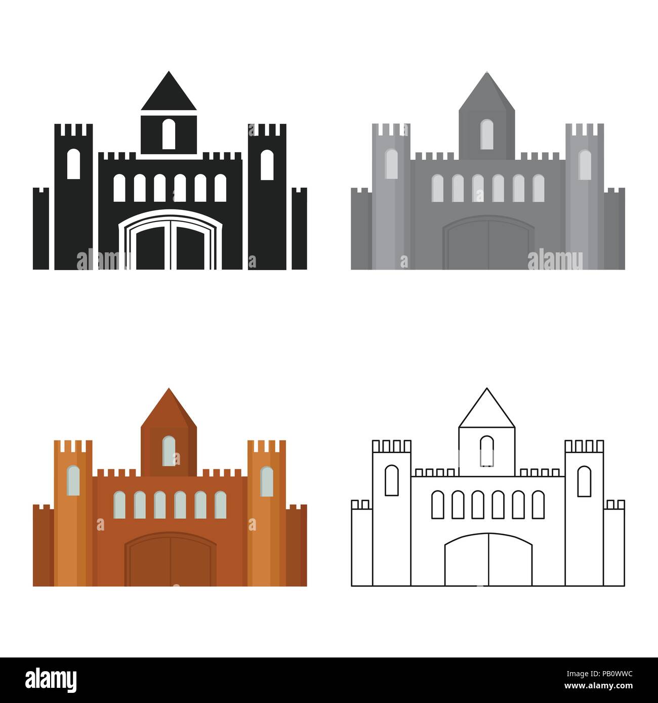 Single Building Silhouette Vector