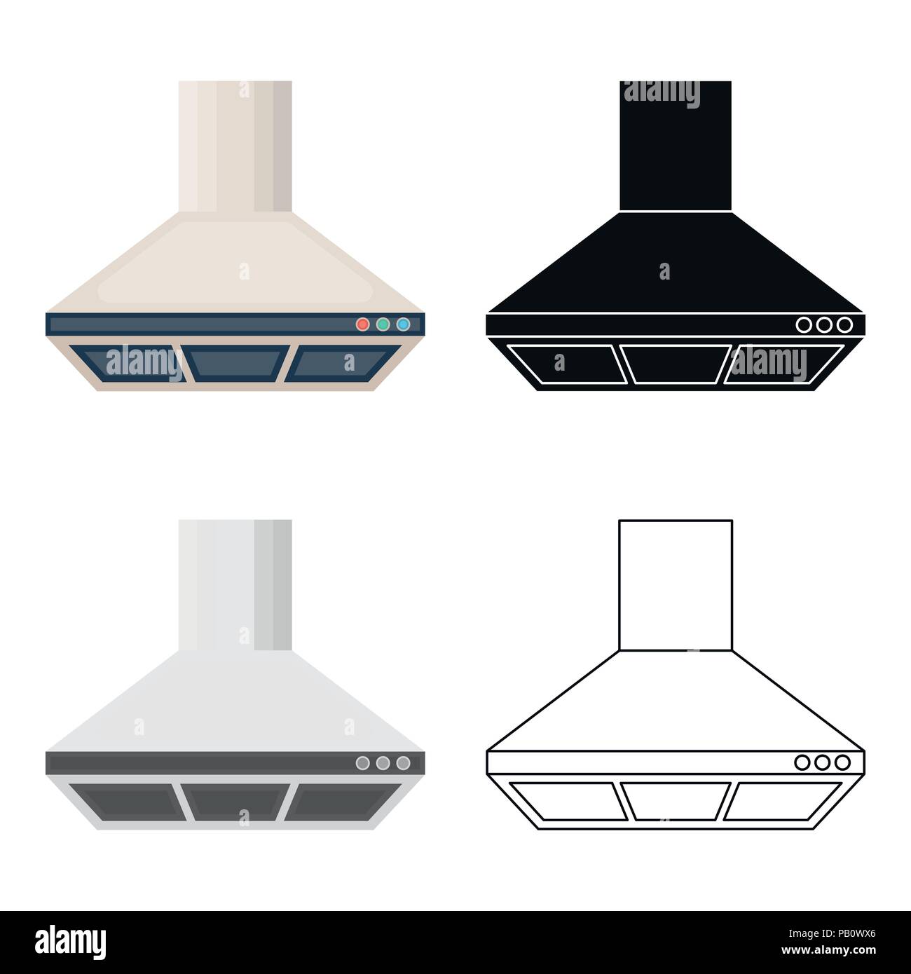 Exhaust hood icon in cartoon style isolated on white background ...