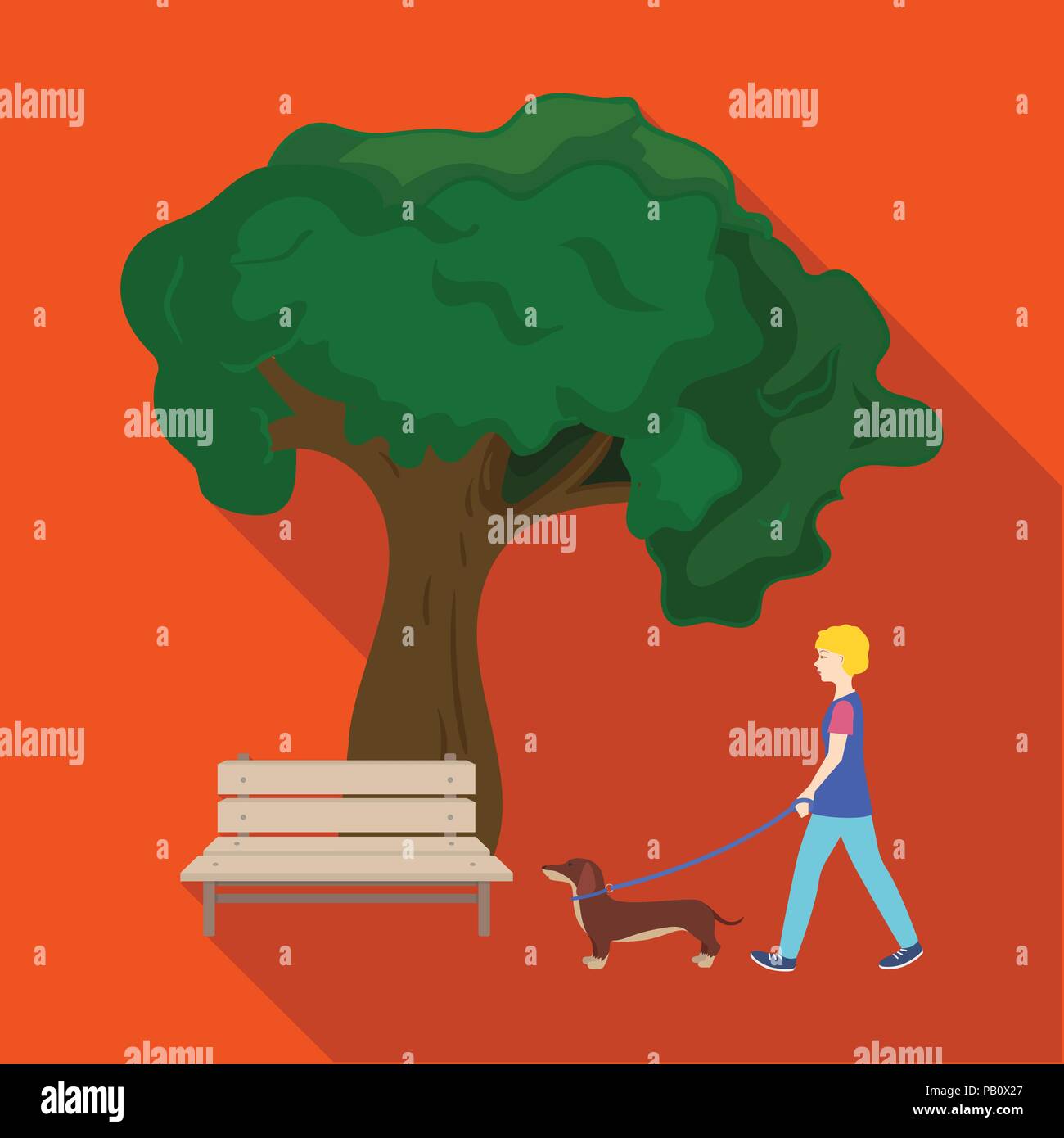 animal,bench,care,dachshund,dog,flat,icon,illustration,isolated,leash ...