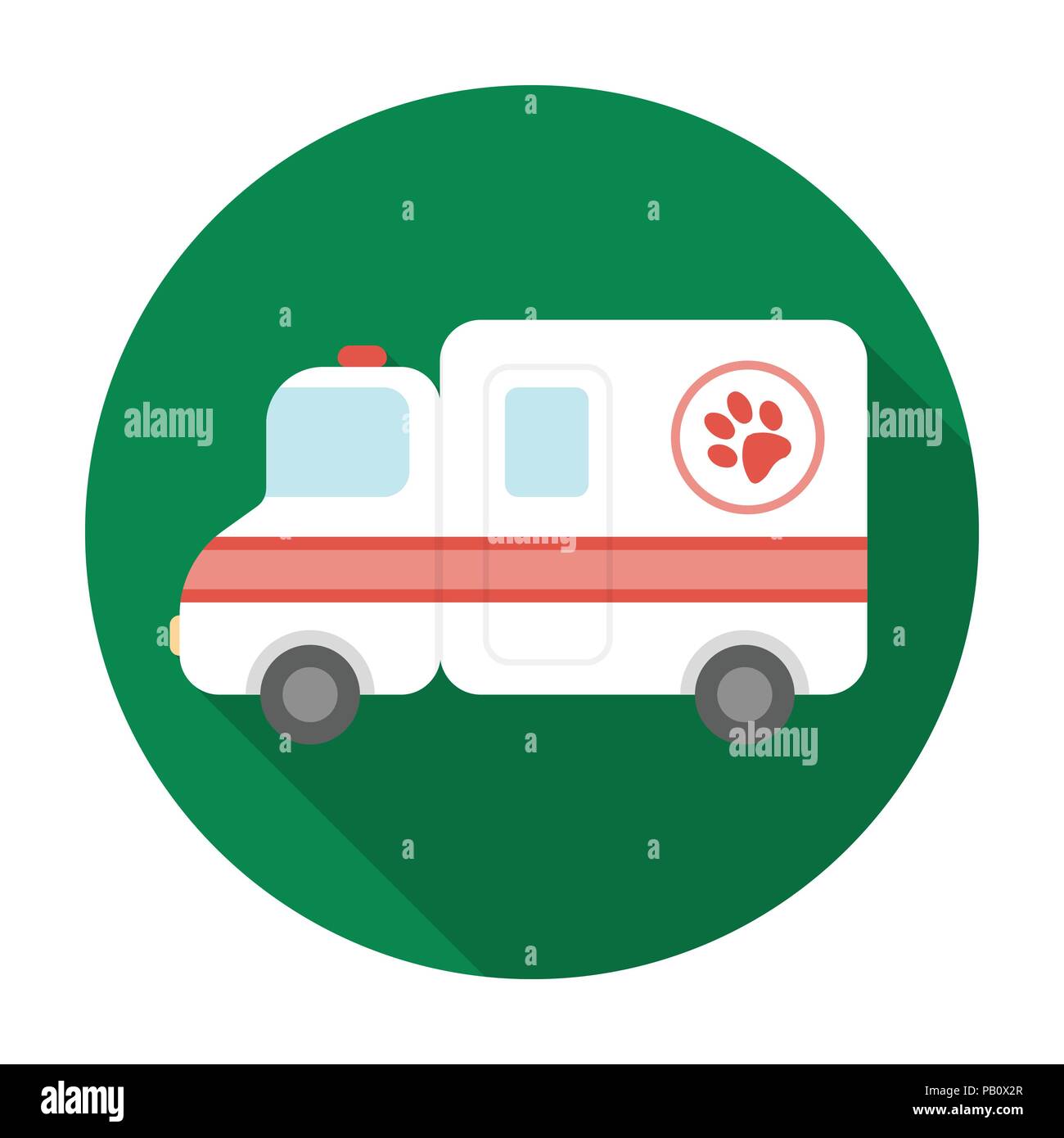 Veterinary ambulance icon in flat design isolated on white background ...