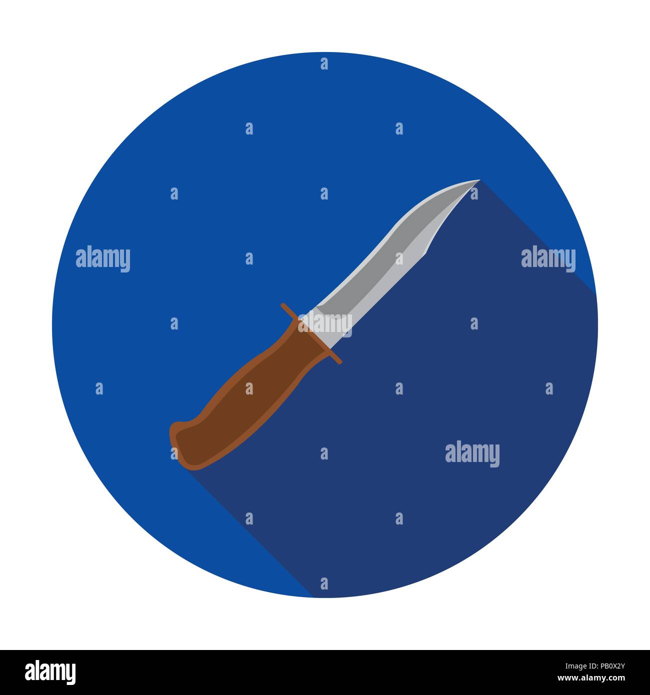 Military combat knife icon in flat style isolated on white background ...