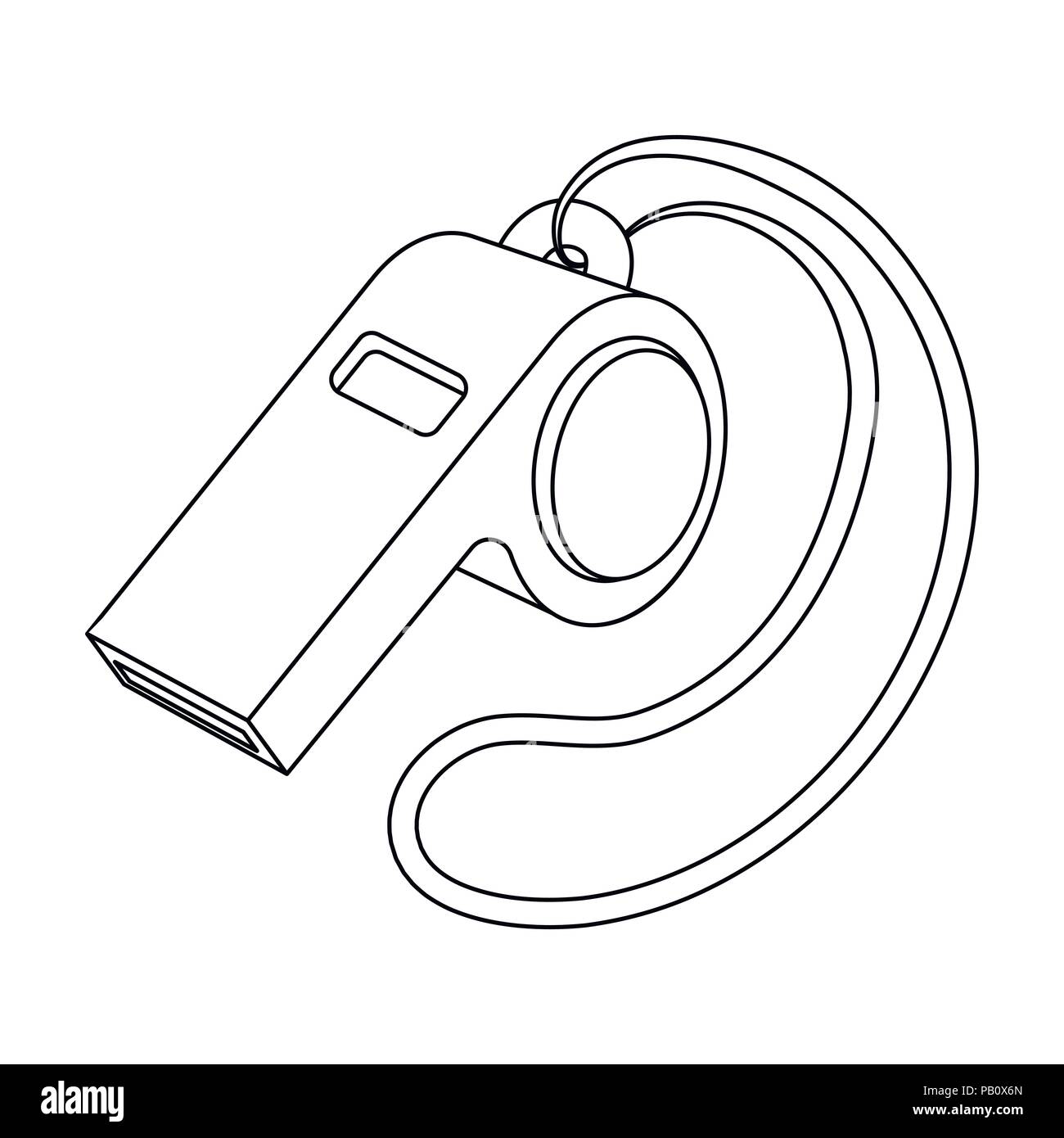 Whistle football fan.Fans single icon in outline vector symbol stock ...