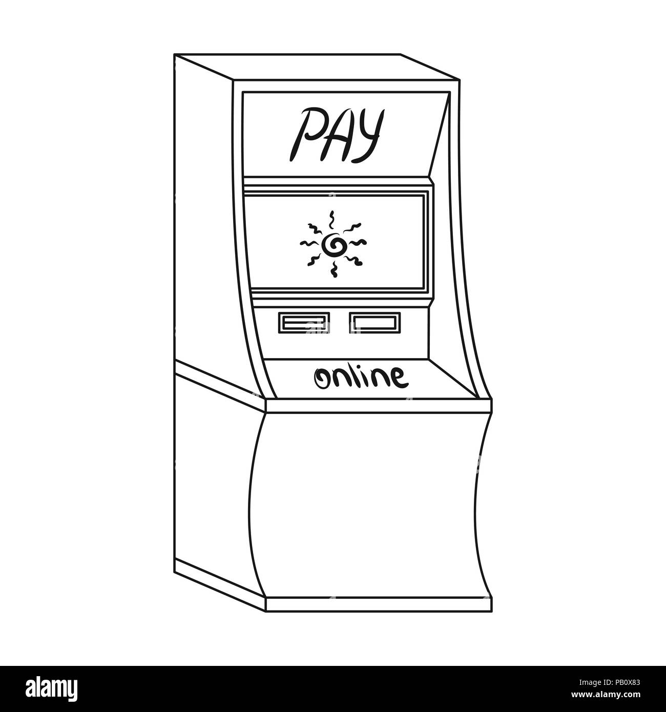 Terminal for various types of payment. Terminals single icon in outline ...