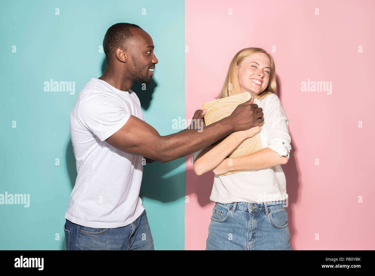 Businesswoman hugging laptop. Love to computer concept. Attractive ...