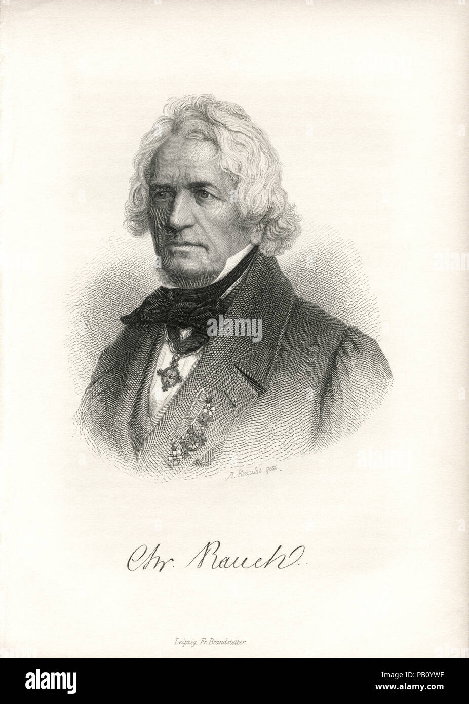 Christian Daniel Rauch (1777-1857), German Sculptor, Engraving, 1873 ...