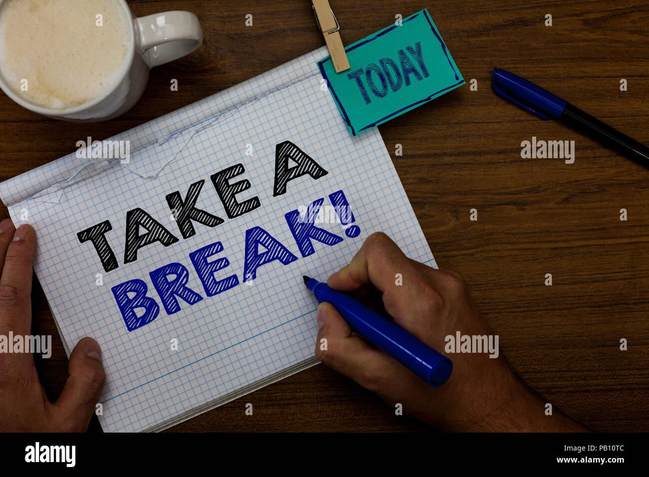 Writing note showing Take A Break. Business photo showcasing Resting ...