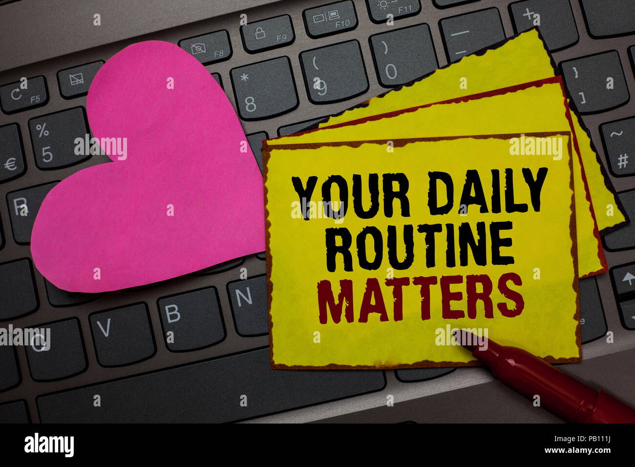 Writing note showing Your Daily Routine Matters.. Business photo ...