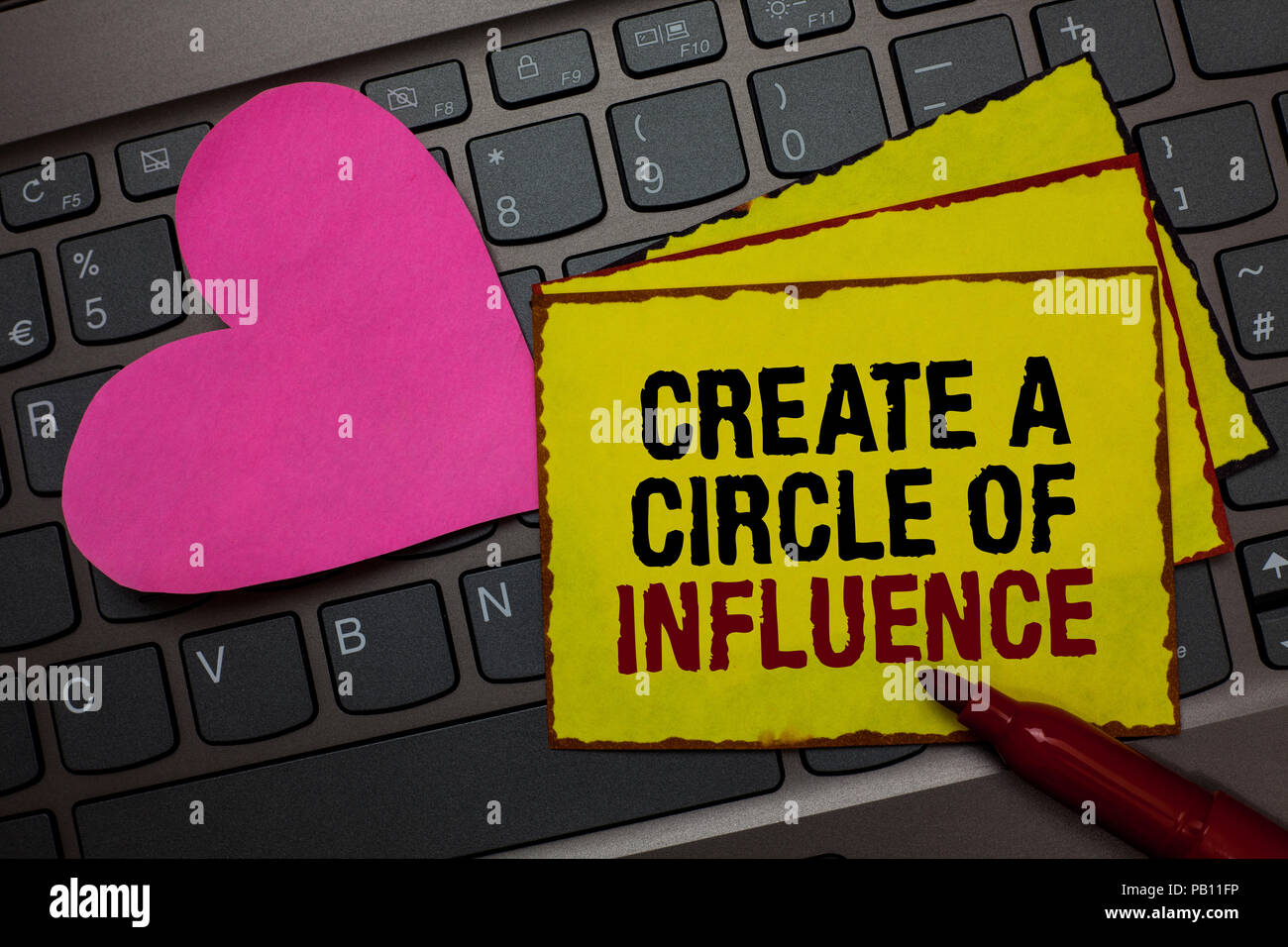 Writing note showing Create A Circle Of Influence. Business photo ...